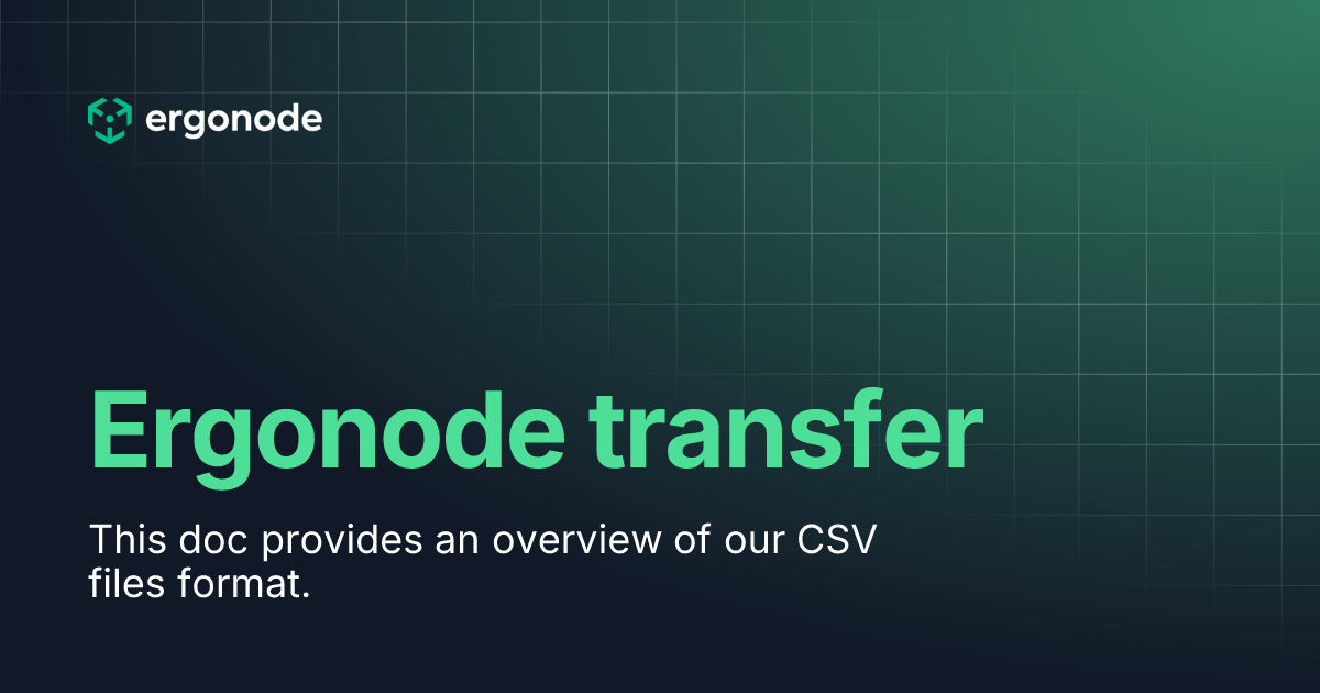 Ergonode transfer | Ergonode Docs